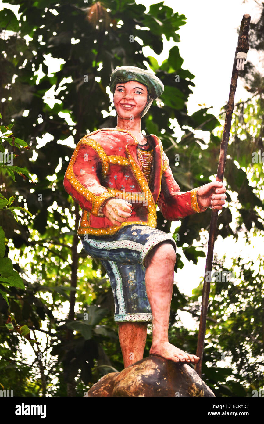 Filipino Traditional Statue in a protected forest area in the Davao ...