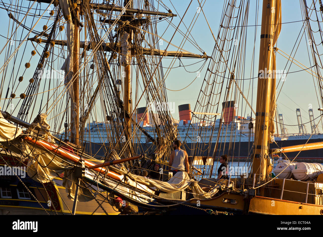 Hawaiian Chieftain Arrives In Rainbow Harbor, Long Beach Stock Photo ...