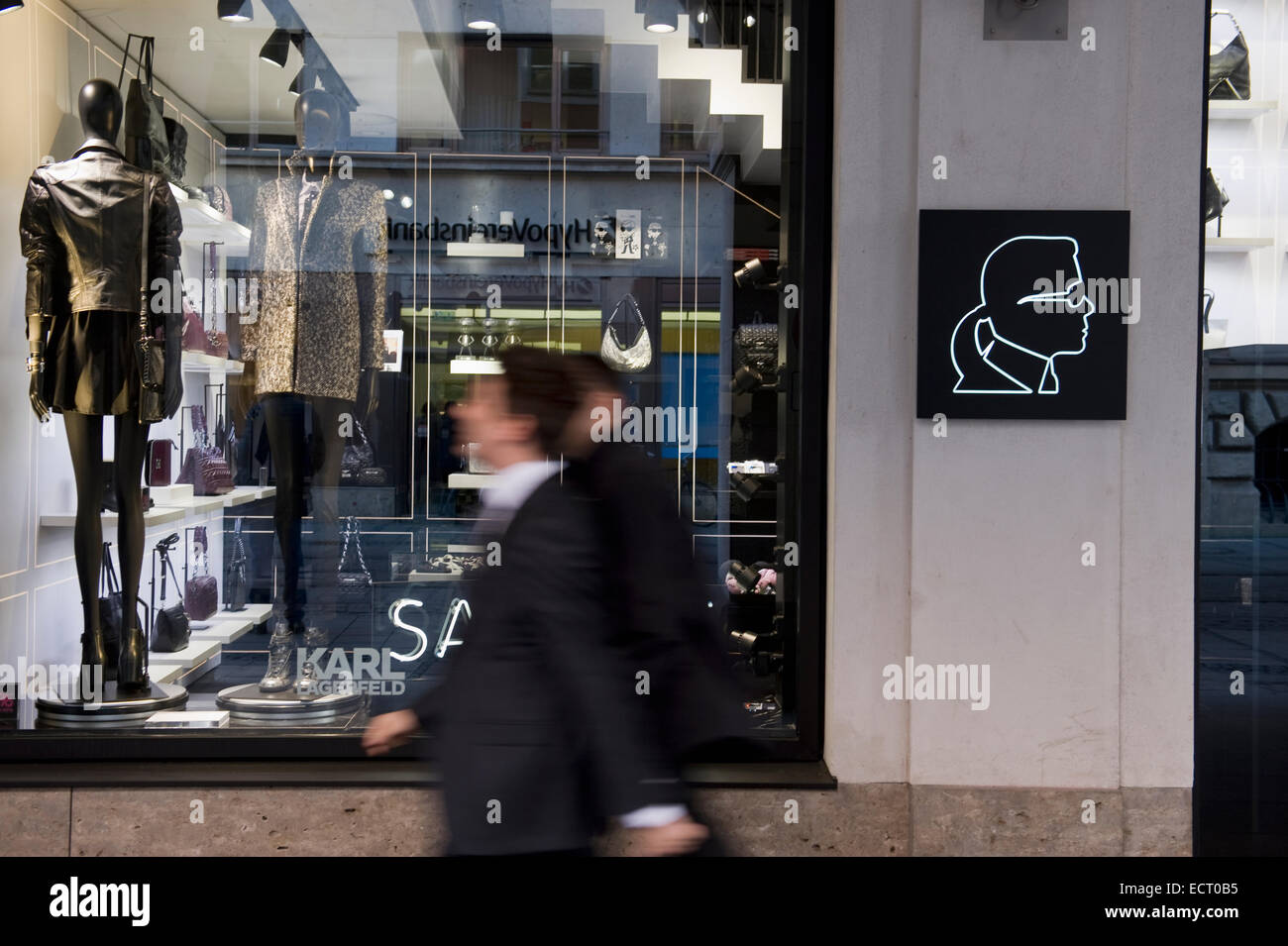 Germany Bavaria Munich Display of luxury fashion boutique Stock Photo ...
