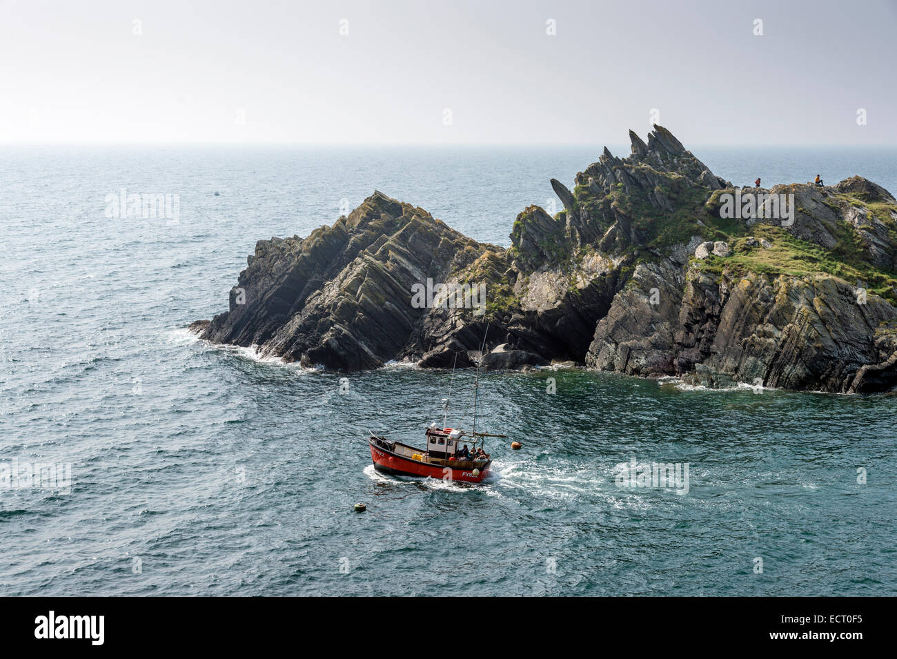 United Kingdom England Cornwall Polperro English Channel Fishing boat ...