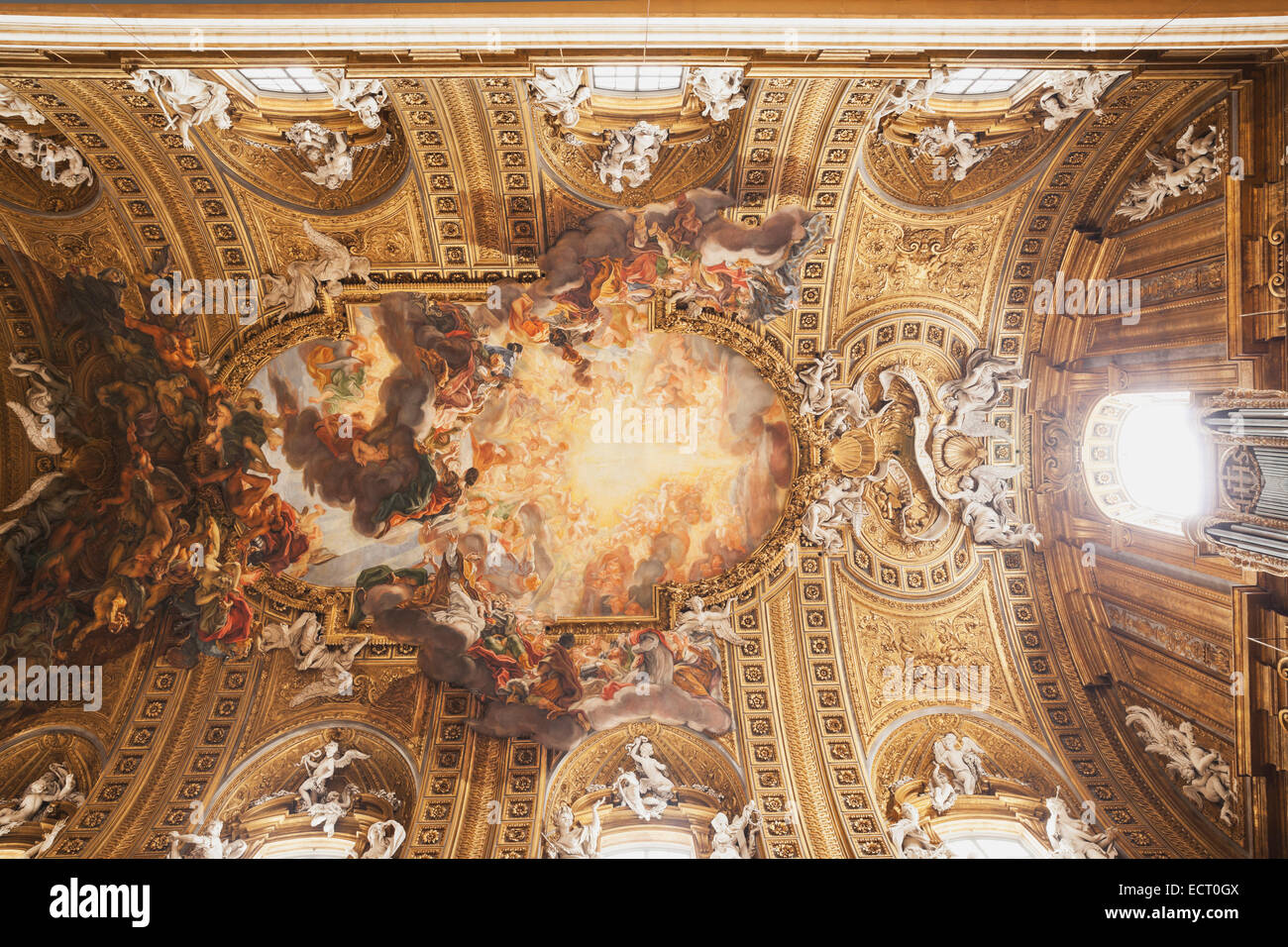 Italy Rome Chiesa Del Gesu ceiling fresco Stock Photo - Alamy