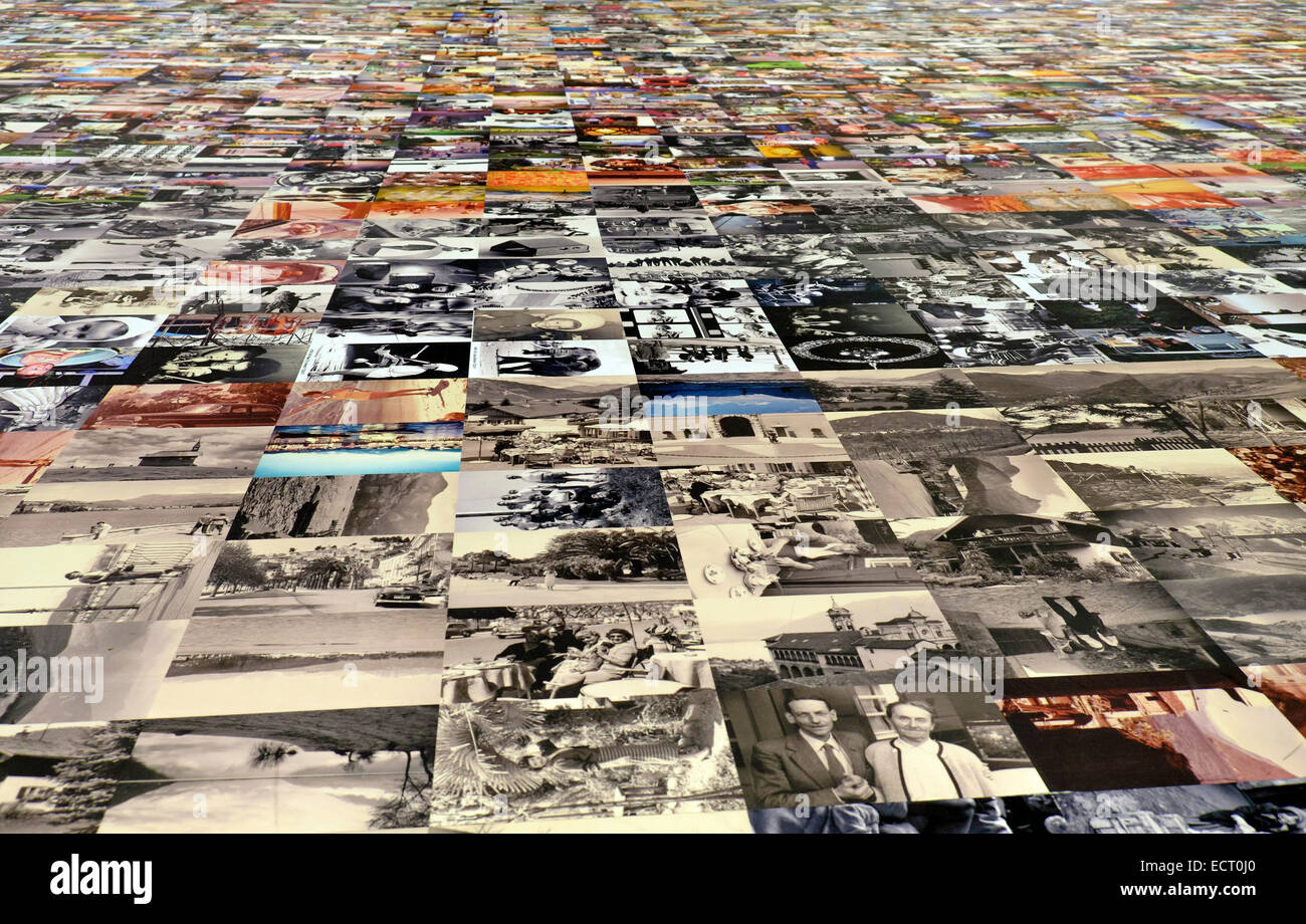 Germany Cologne Photokina Photo collage on ground Stock Photo - Alamy