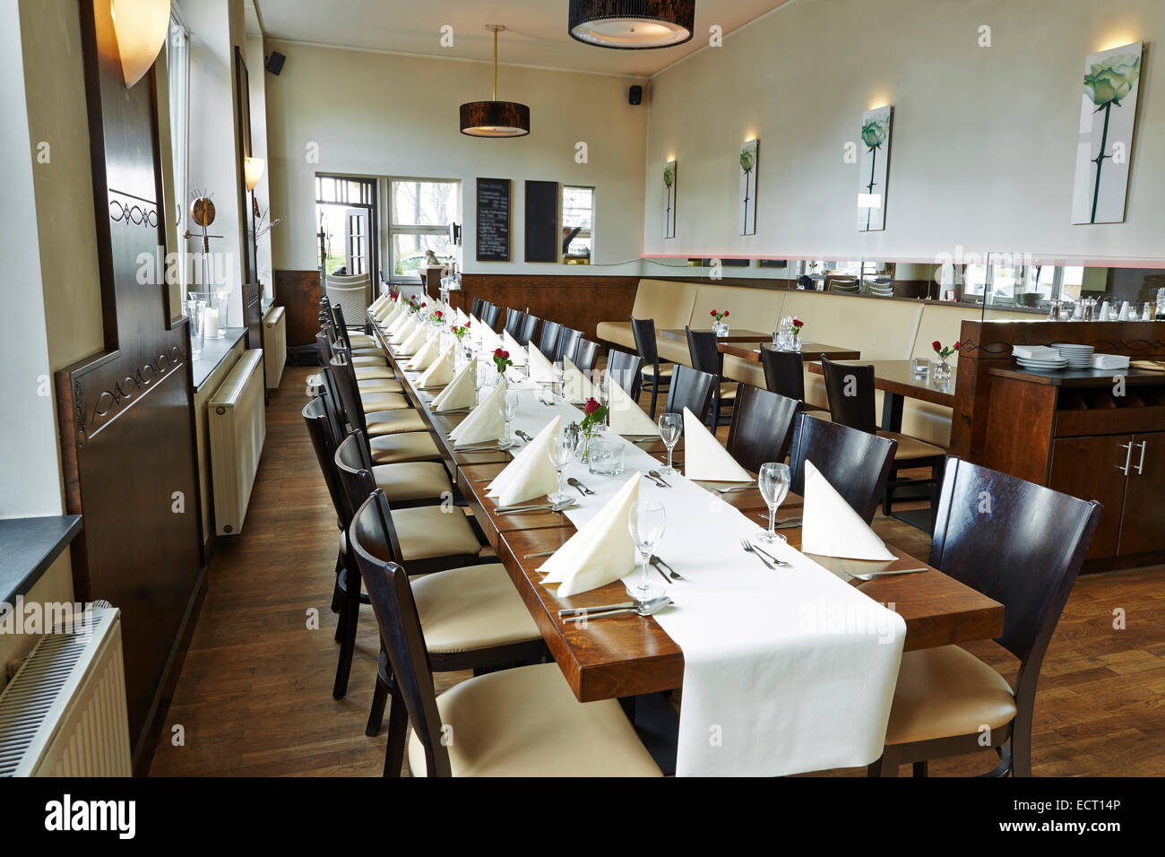 Germany Festivly laid table for a celebration in a restaurant Stock ...