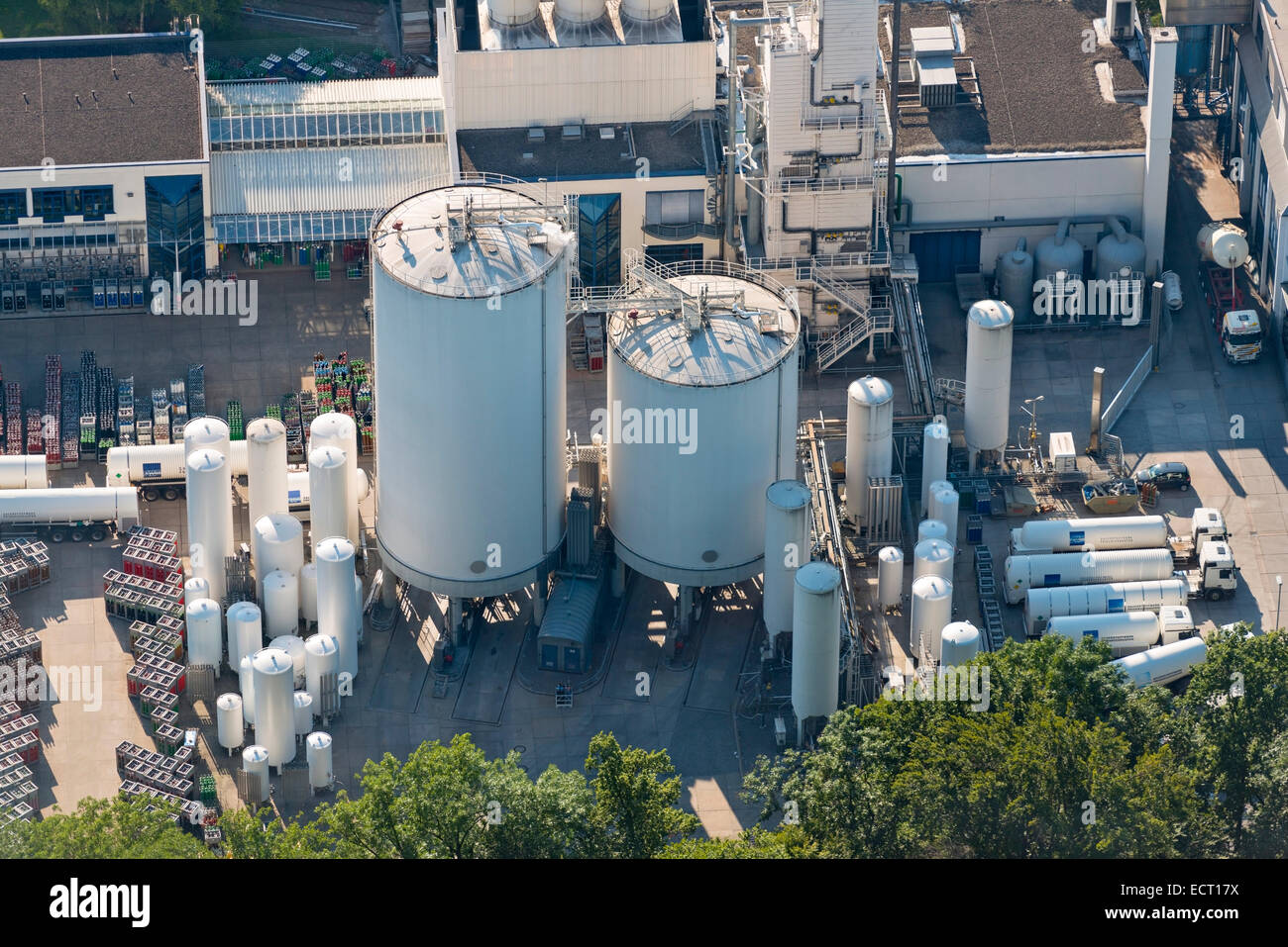 Germany Baden-Wuerttemberg Friedrichshafen aerial view of oxygen plant ...