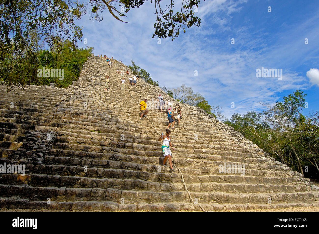 Nohoch Mul Pyramid, Mayan ruins of Coba, Quintana Roo state, Mayan ...