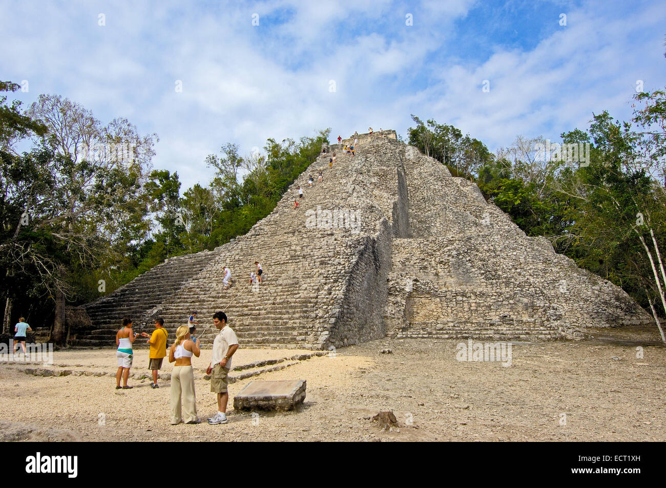 Nohoch Mul Pyramid, Mayan ruins of Coba, Quintana Roo state, Mayan ...