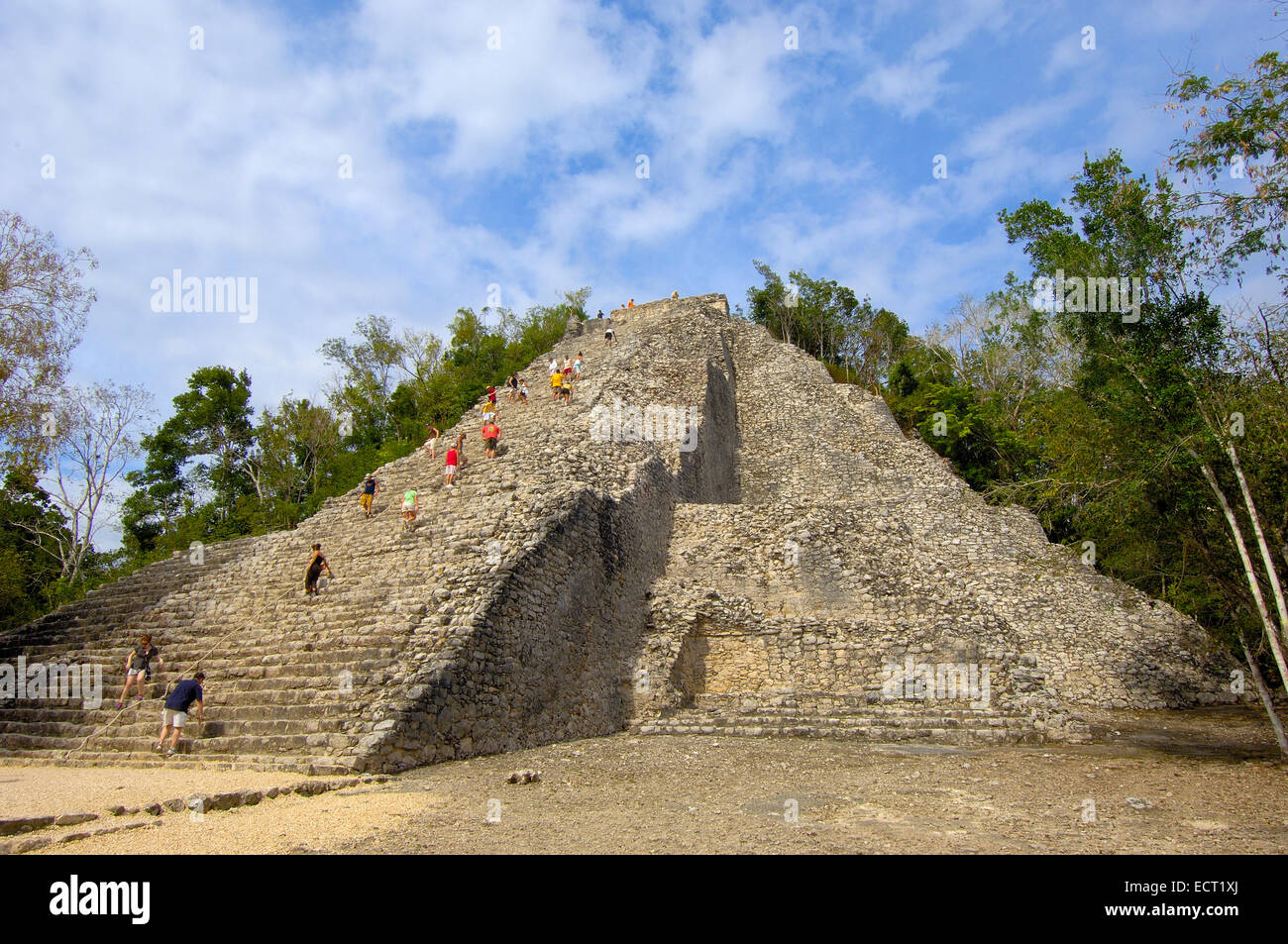 Nohoch Mul Pyramid, Mayan ruins of Coba, Quintana Roo state, Mayan ...