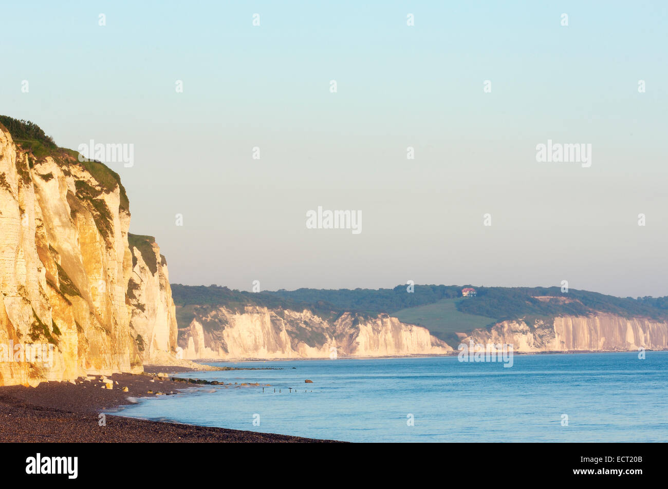 Beach and cliffs, Côte d´Albatre, Dieppe, Haute-Normandie, Normandy ...