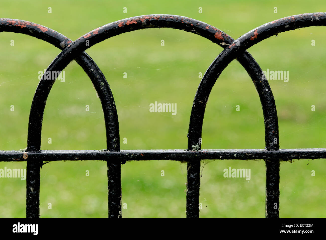 Curved metal fence frame Stock Photo - Alamy