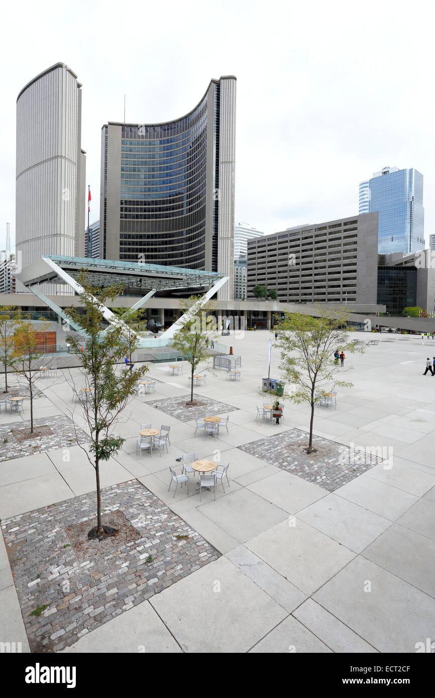 New City Hall, Nathan Philips Square, Toronto, Ontario Province, Canada ...