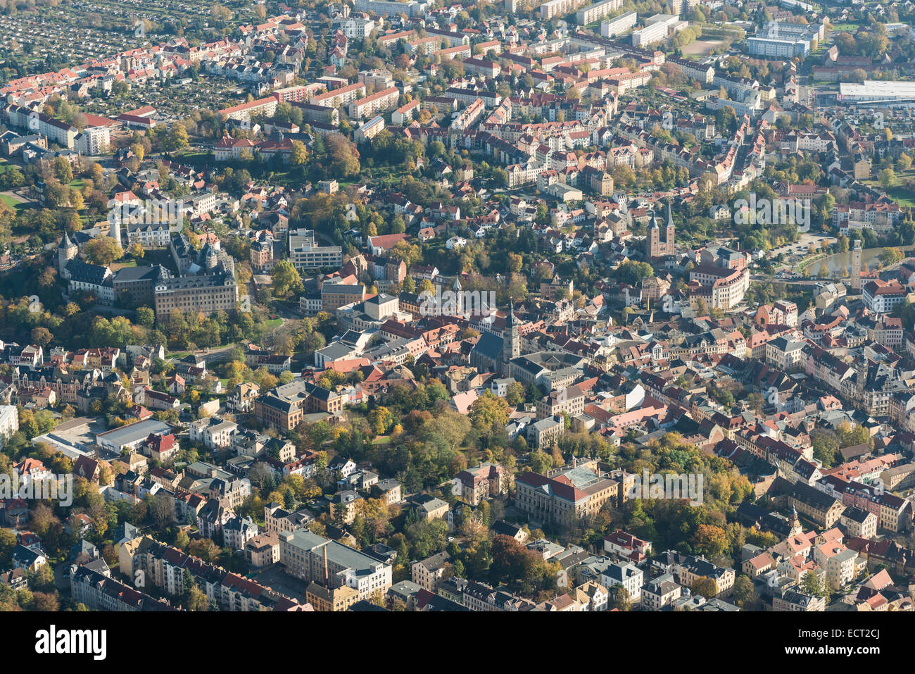 Aerial View, historic centre, Altenburg, Thuringia, Germany Stock Photo ...