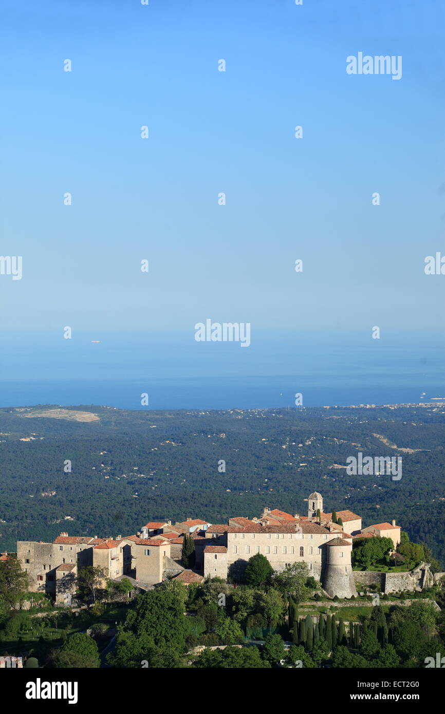The picturesque medieval perched village of Gourdon on the French ...