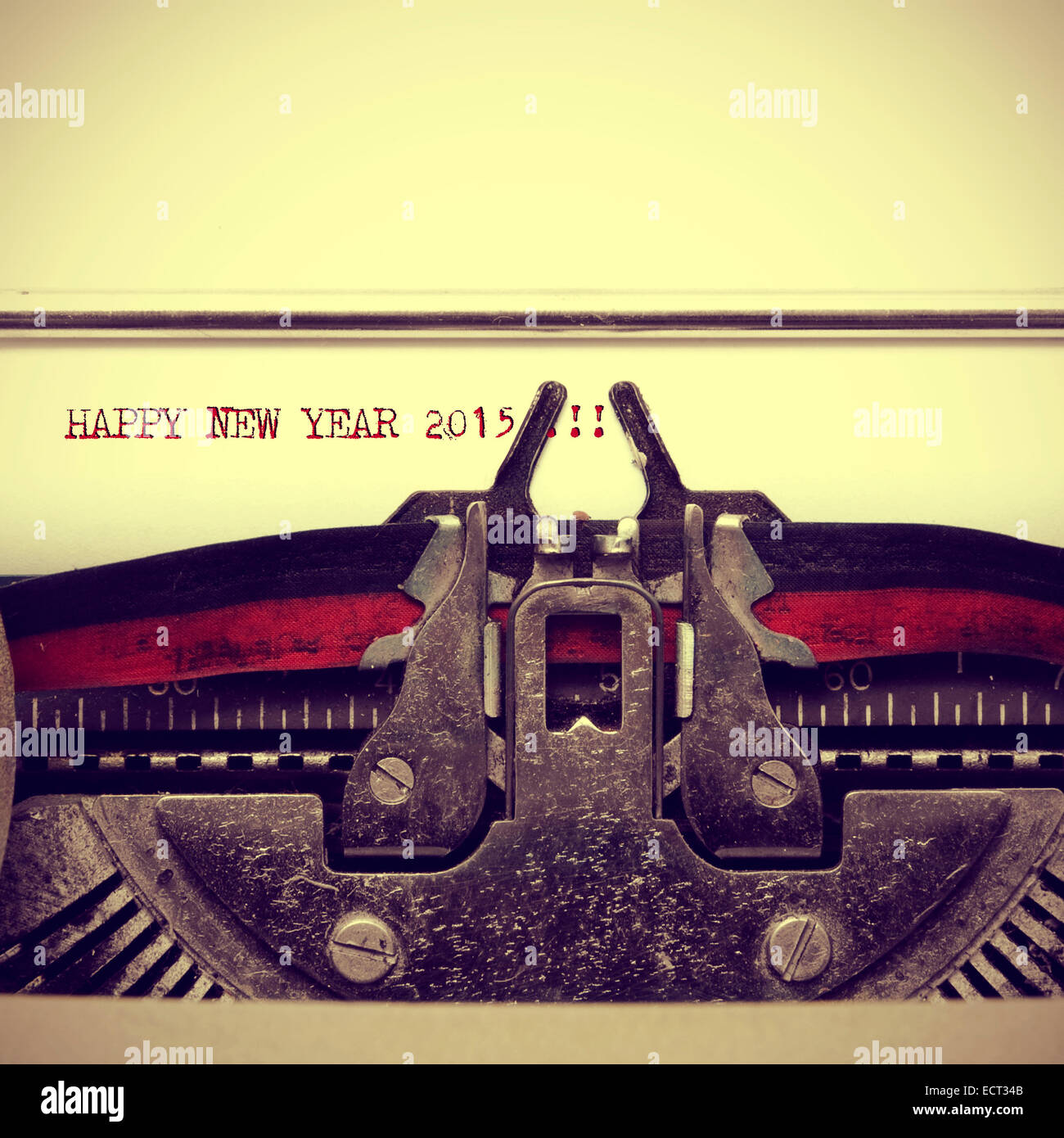 Happy new year text typewriter hi-res stock photography and images - Alamy