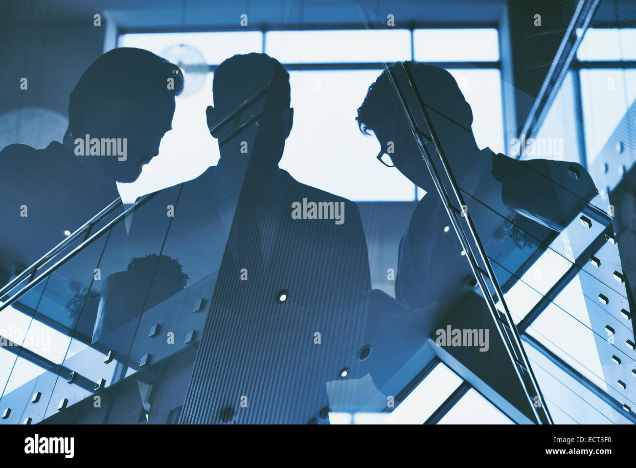 Outlines of group of businessmen working Stock Photo - Alamy