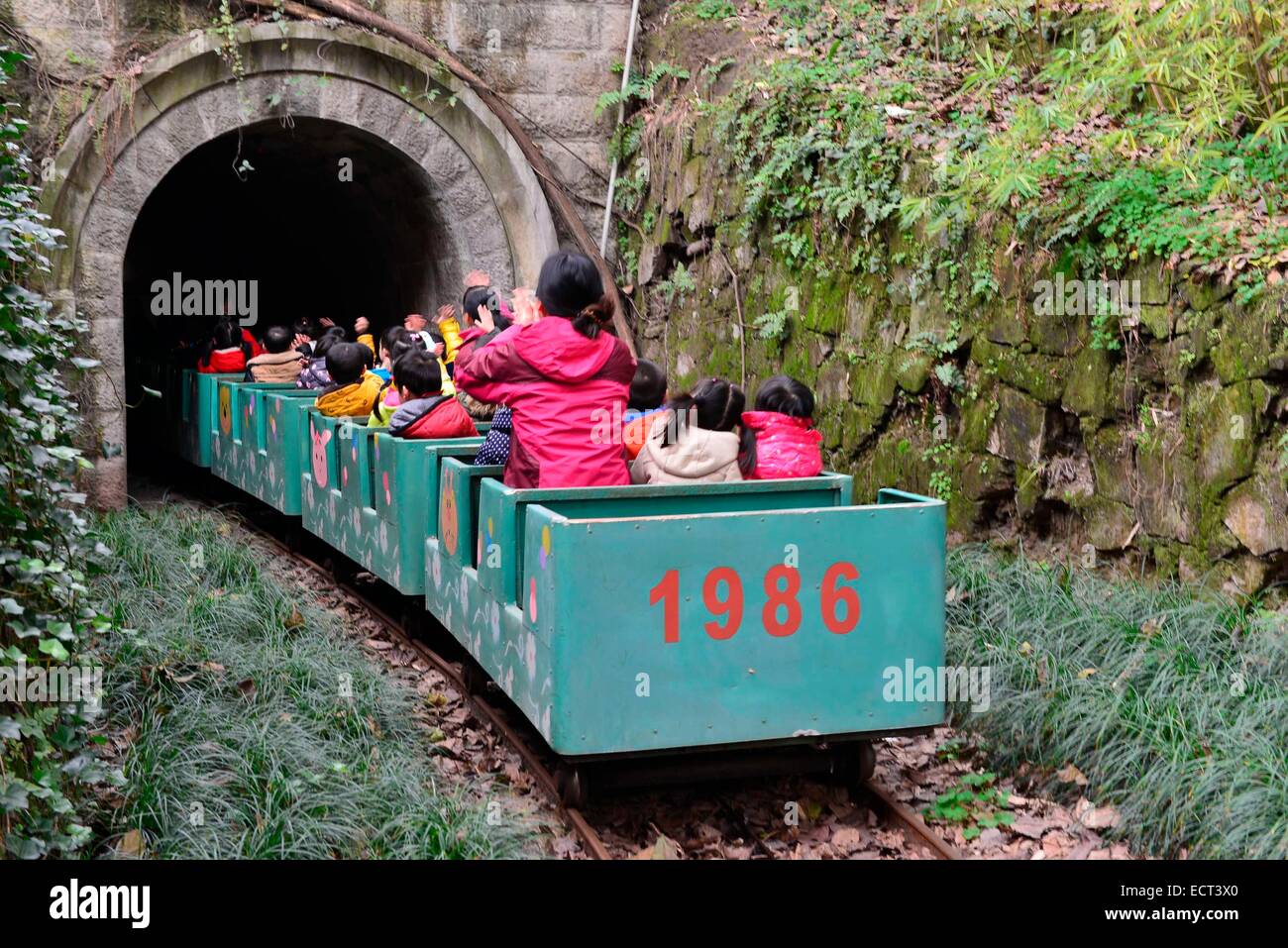 Chongqing, China. 17th Dec, 2014. The mini train of a kindergarten ...