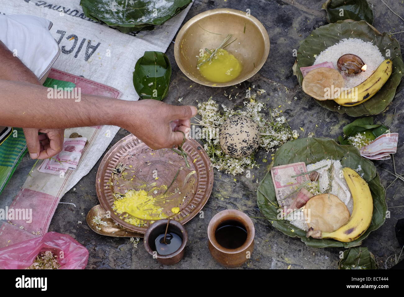 Traditional religious offering at Pashupatinath Temple a Hindu shrine ...