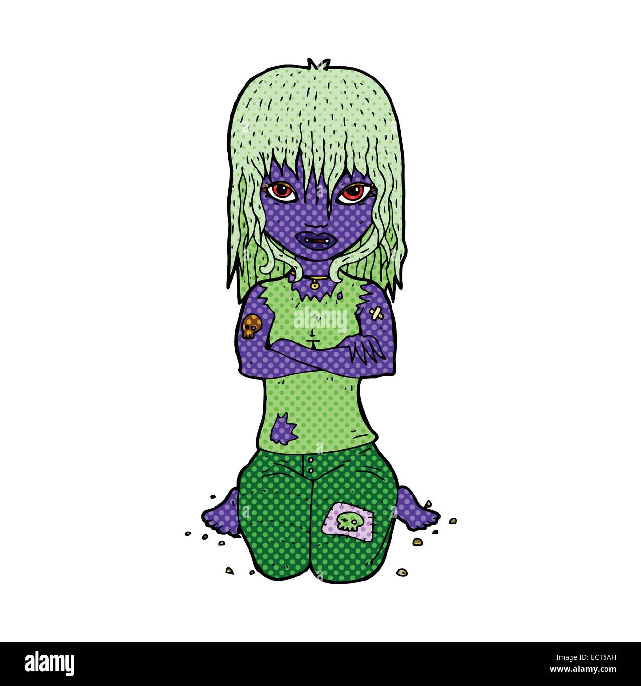 retro comic book style cartoon vampire girl Stock Vector Image & Art ...