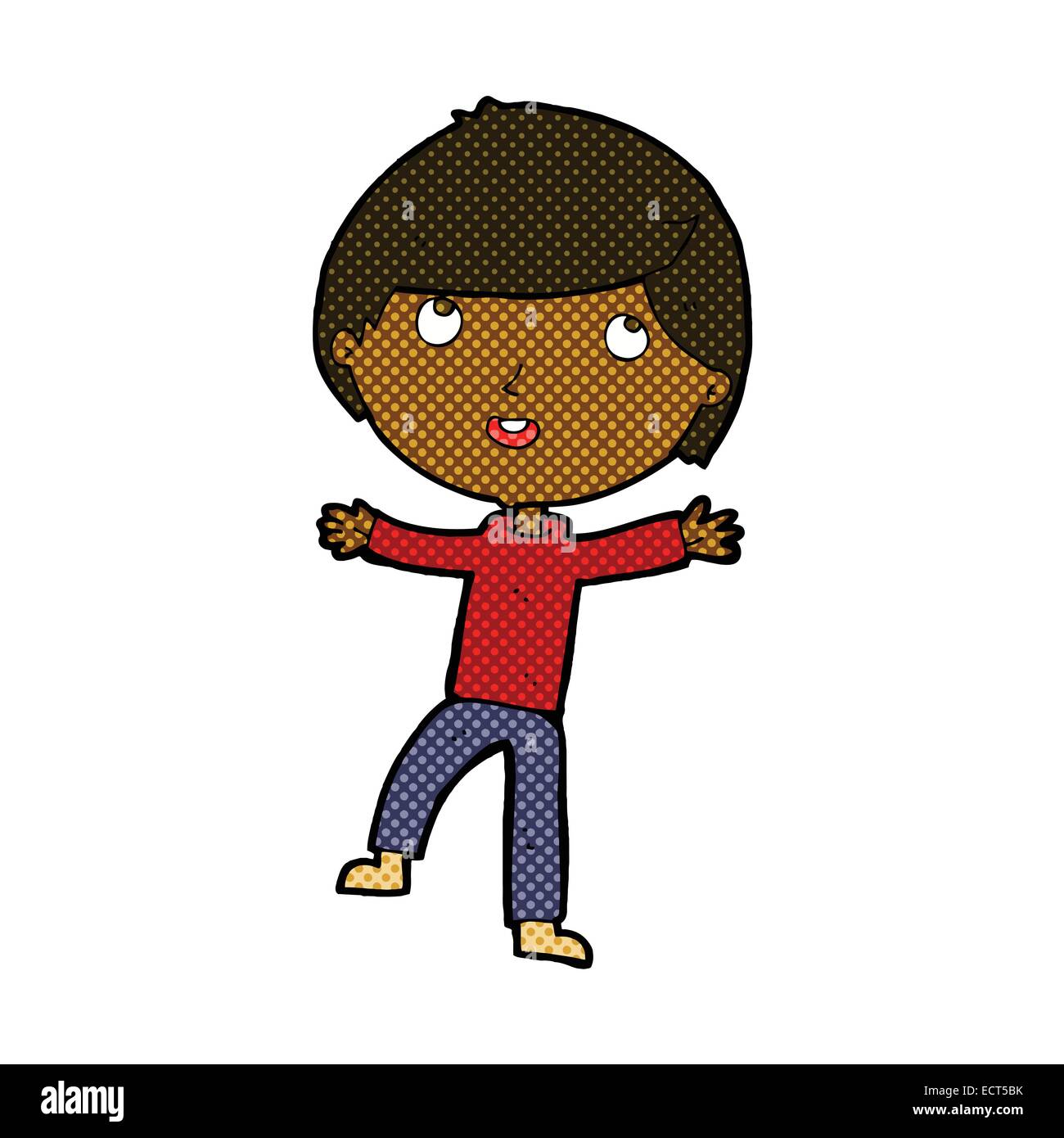 retro comic book style cartoon happy boy Stock Vector Image & Art - Alamy