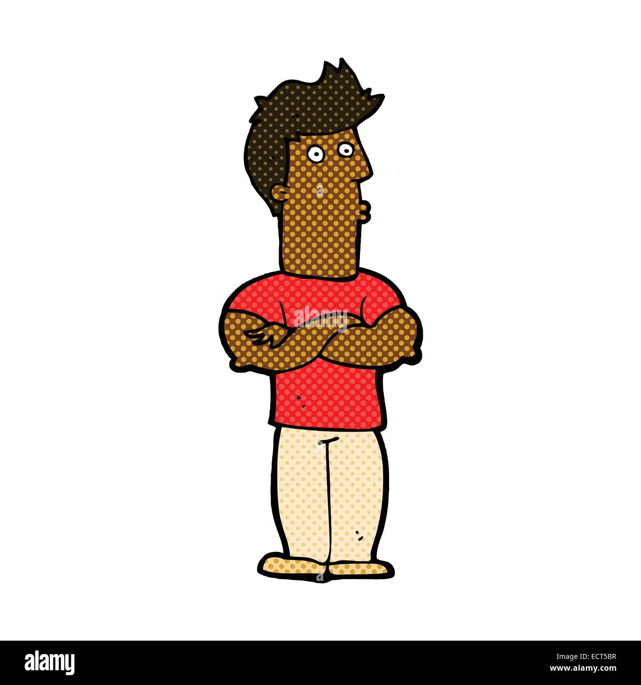 retro comic book style cartoon man with folded arms Stock Vector Image ...