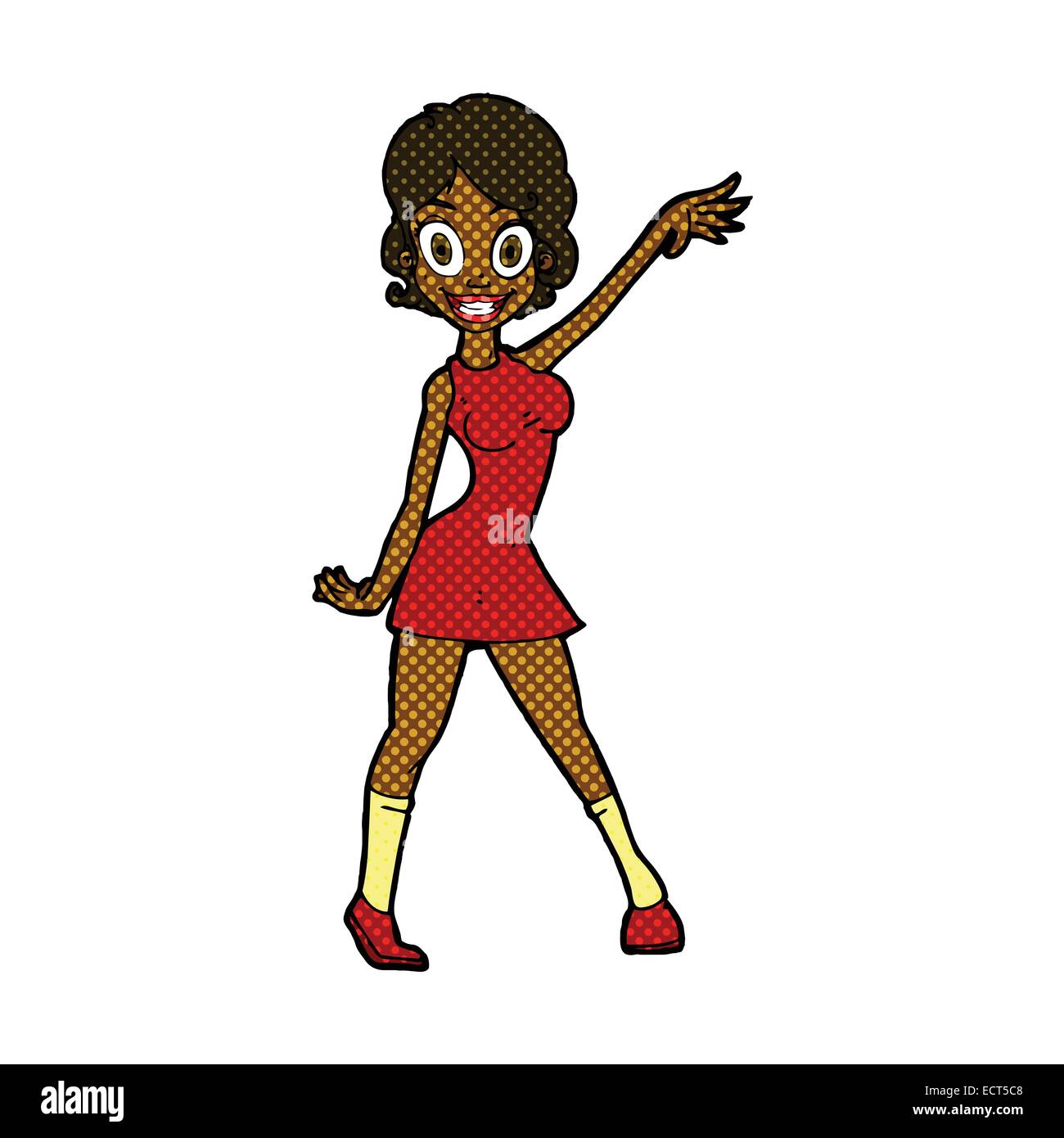 retro comic book style cartoon party girl Stock Vector Image & Art - Alamy