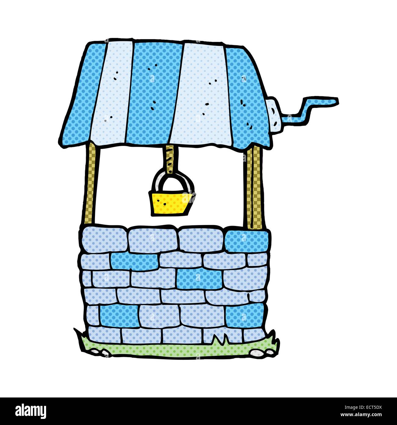 retro comic book style cartoon wishing well Stock Vector Image & Art ...