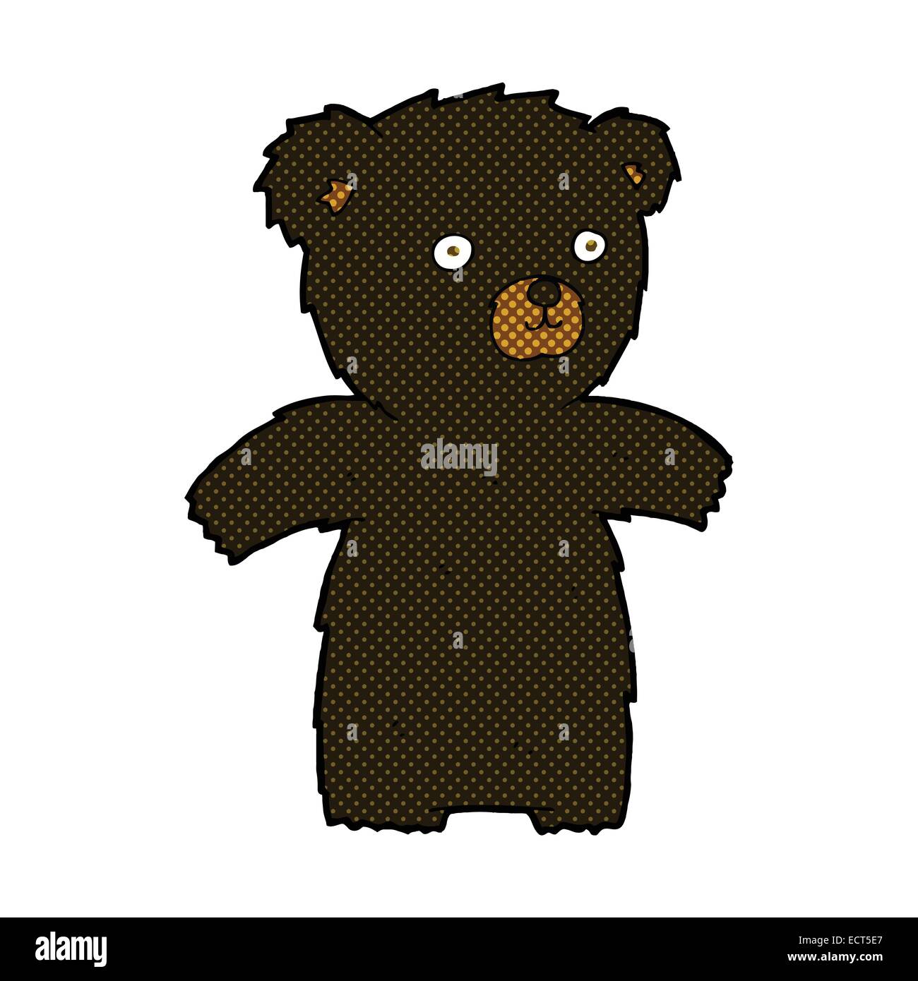 cute retro comic book style cartoon black bear Stock Vector Image & Art ...