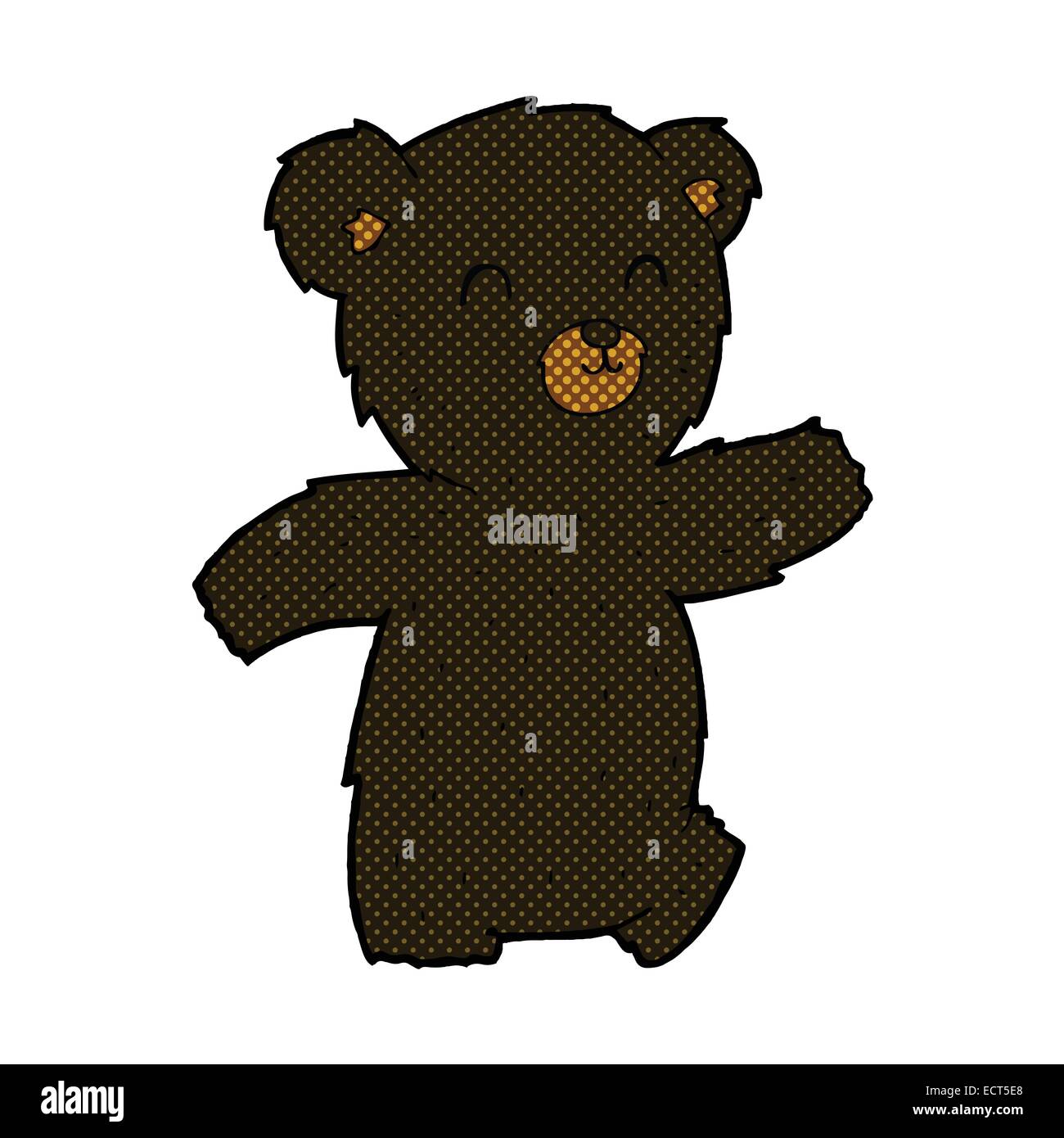 cute retro comic book style cartoon black bear Stock Vector Image & Art ...