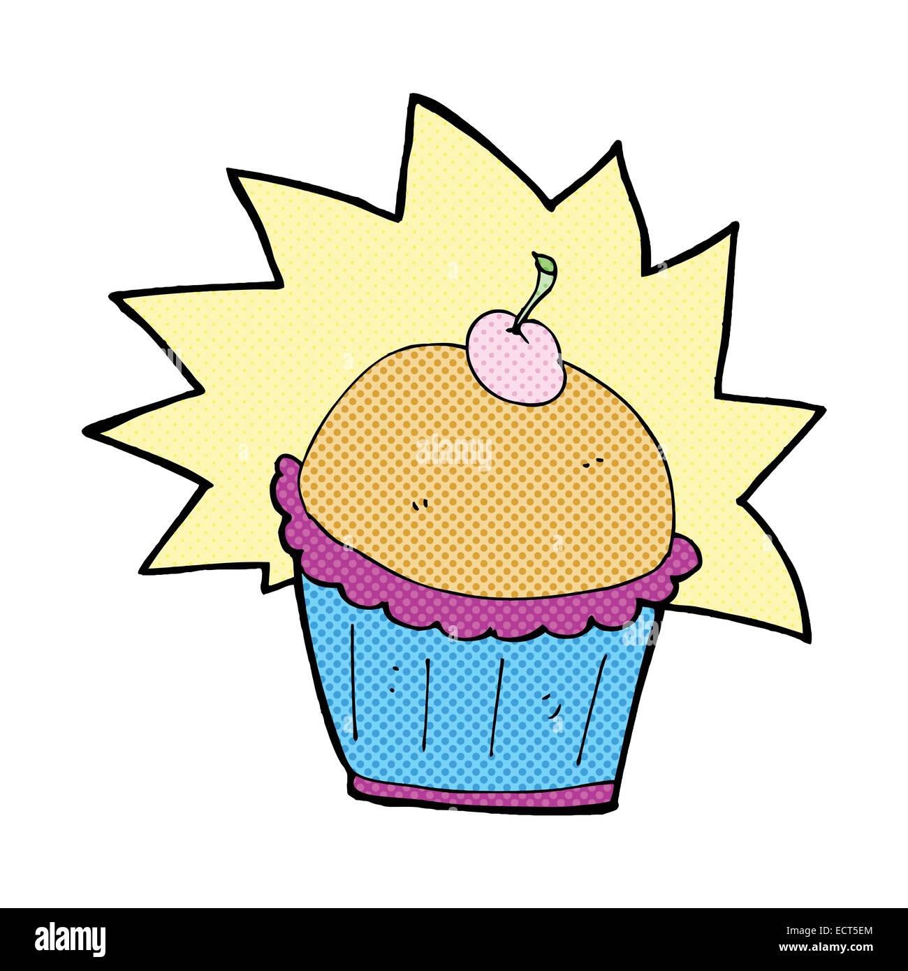 retro comic book style cartoon cupcake Stock Vector Image & Art - Alamy
