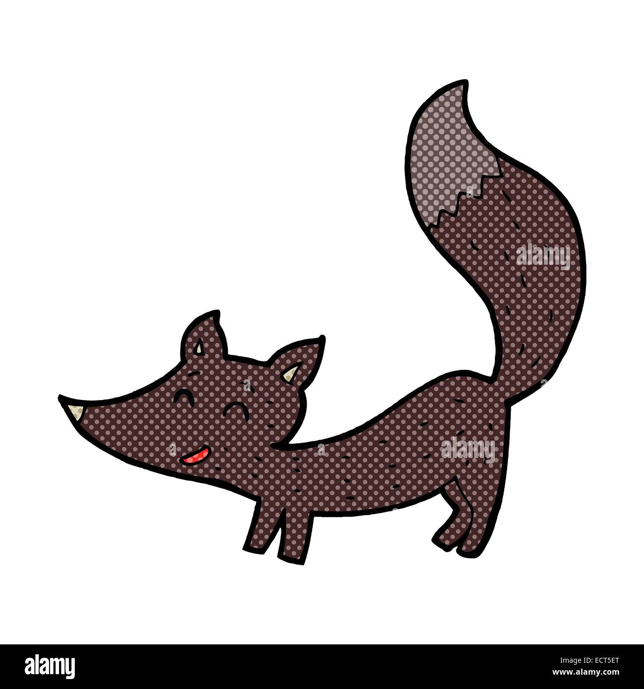 retro comic book style cartoon little wolf cub Stock Vector Image & Art ...