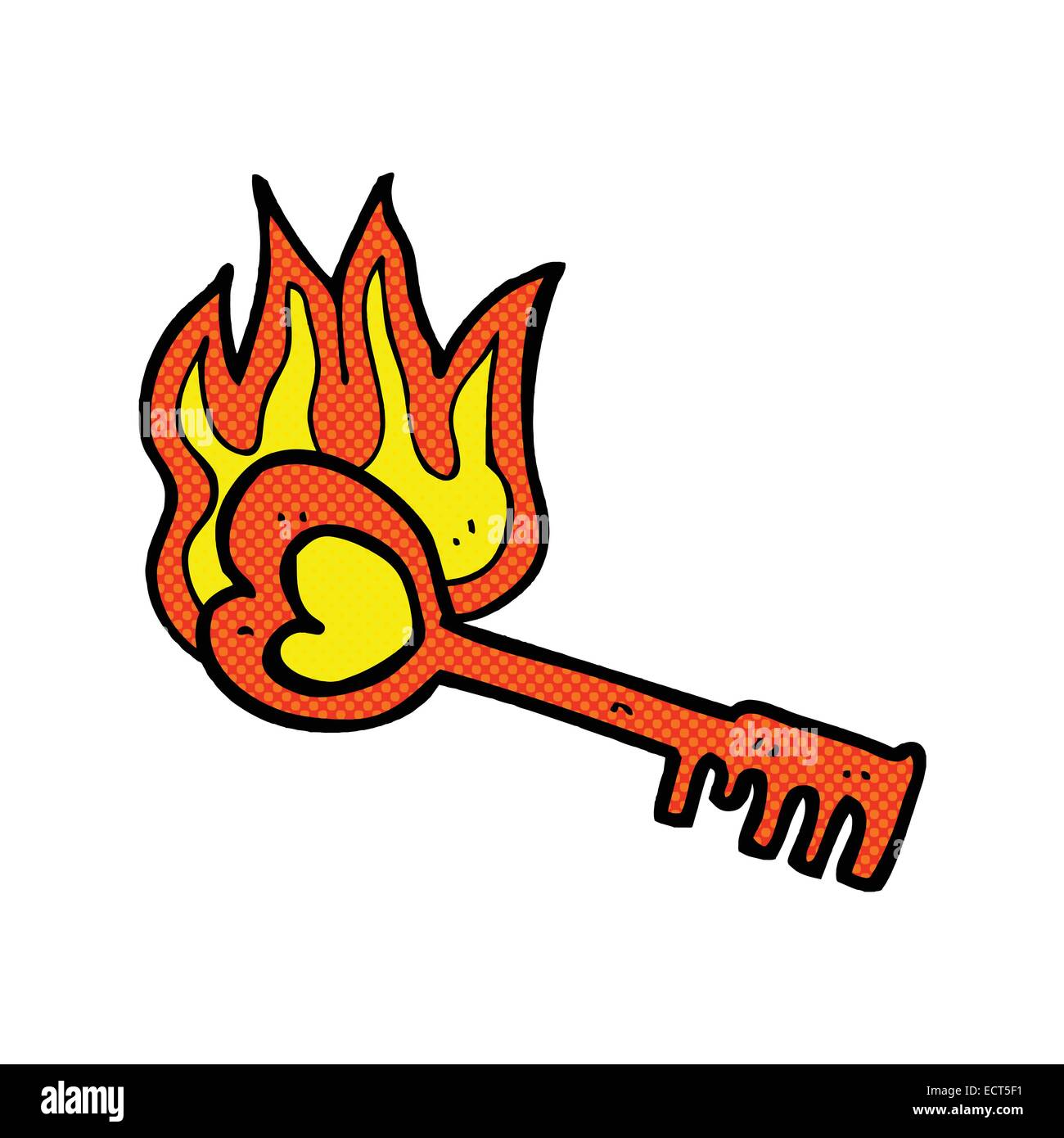 retro comic book style cartoon heart shaped key Stock Vector Image ...