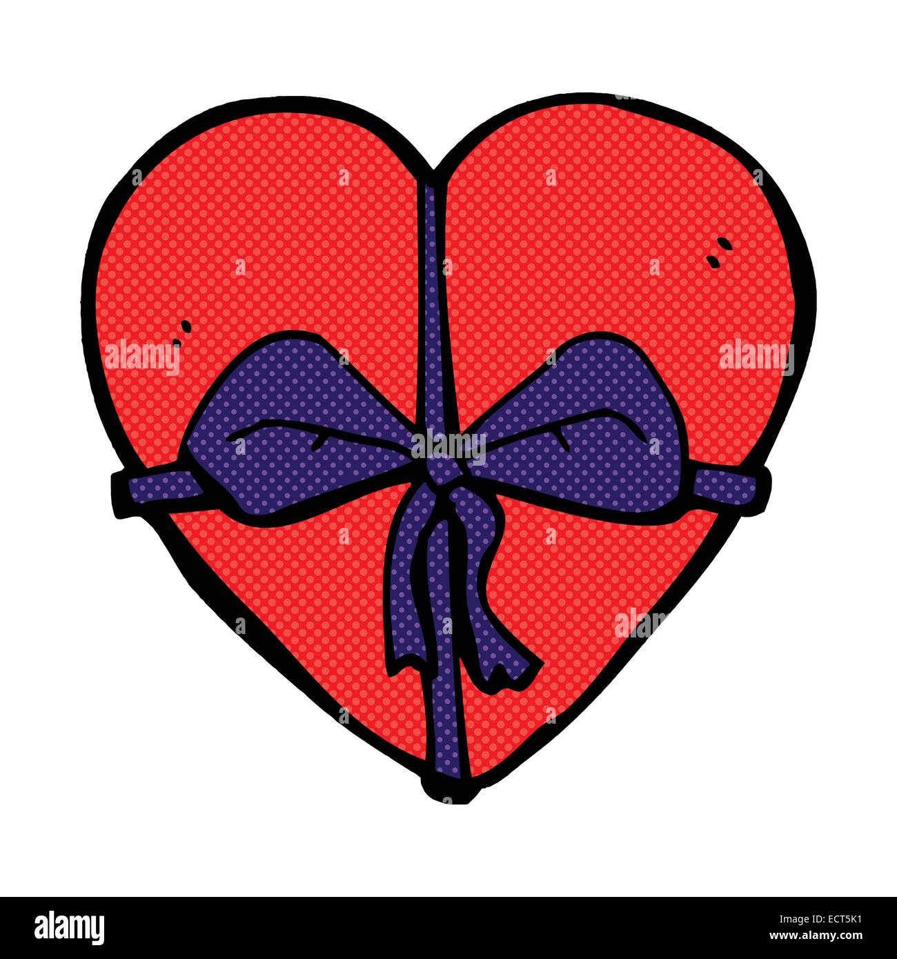 retro comic book style cartoon heart shaped present Stock Vector Image ...
