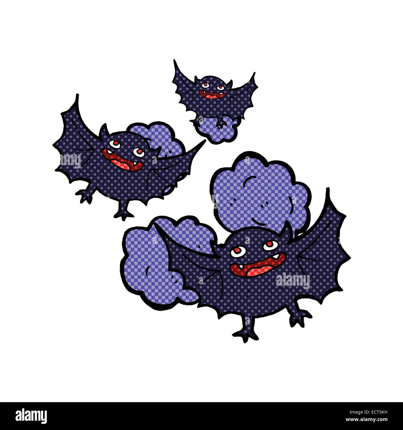 retro comic book style cartoon vampire bats Stock Vector Image & Art ...