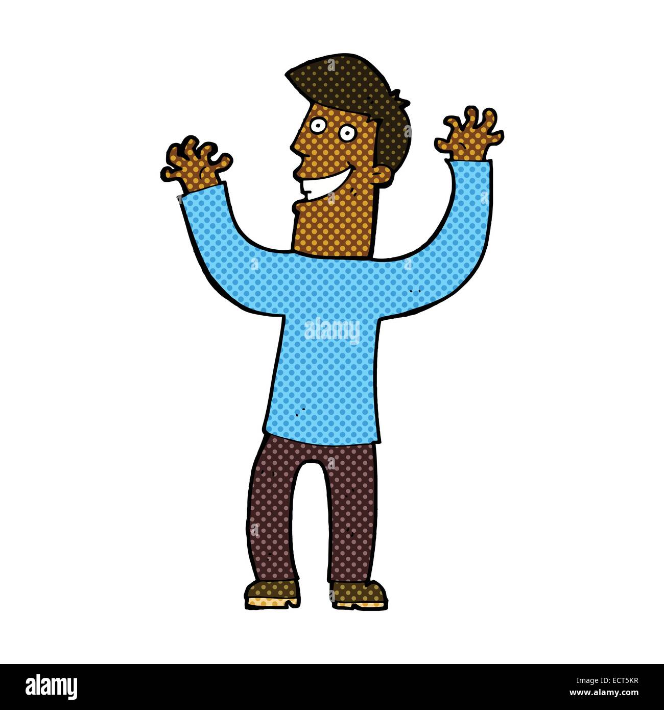 retro comic book style cartoon excited man Stock Vector Image & Art - Alamy