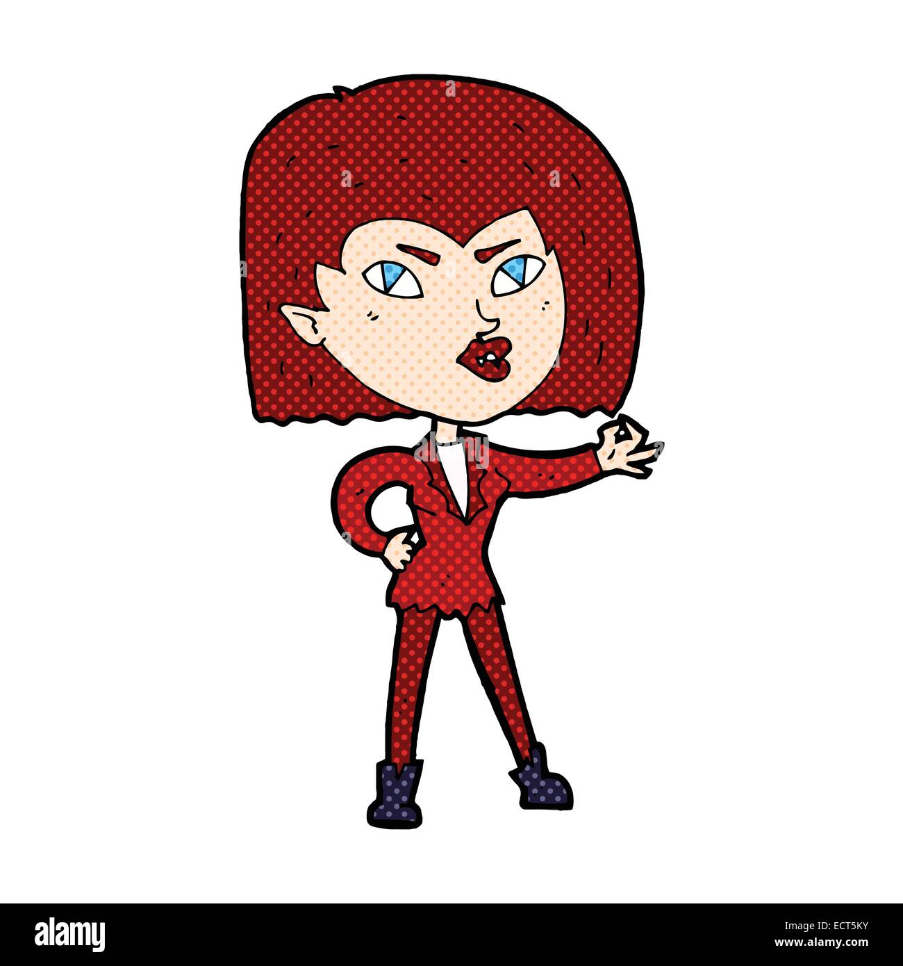 retro comic book style cartoon vampire girl Stock Vector Image & Art ...