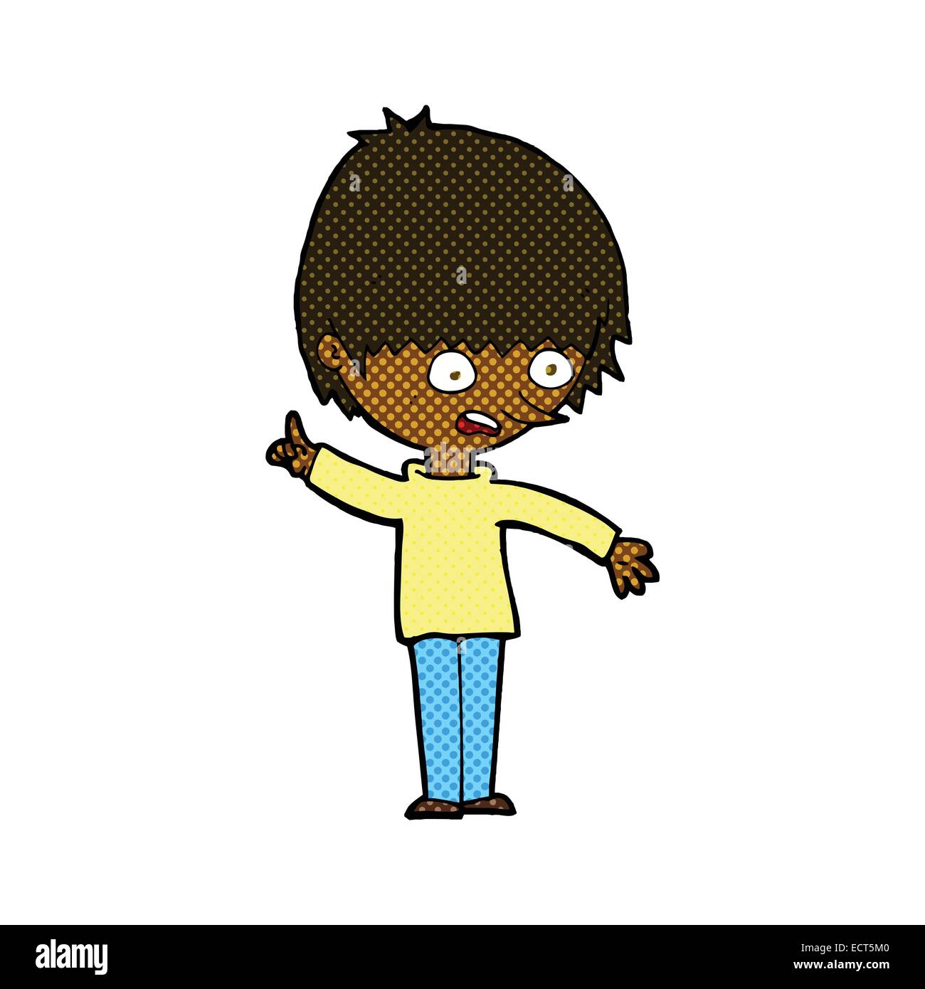 retro comic book style cartoon boy with question Stock Vector Image ...