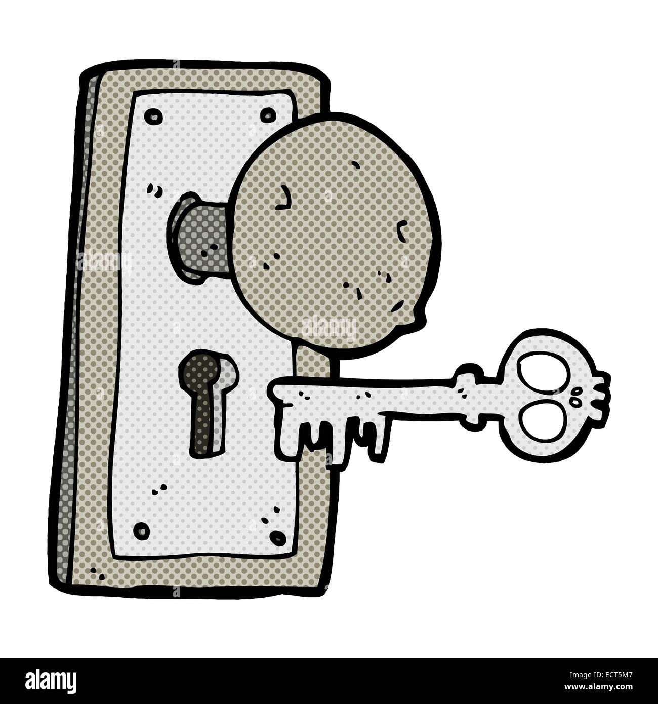 retro comic book style cartoon spooky old door knob Stock Vector Image ...
