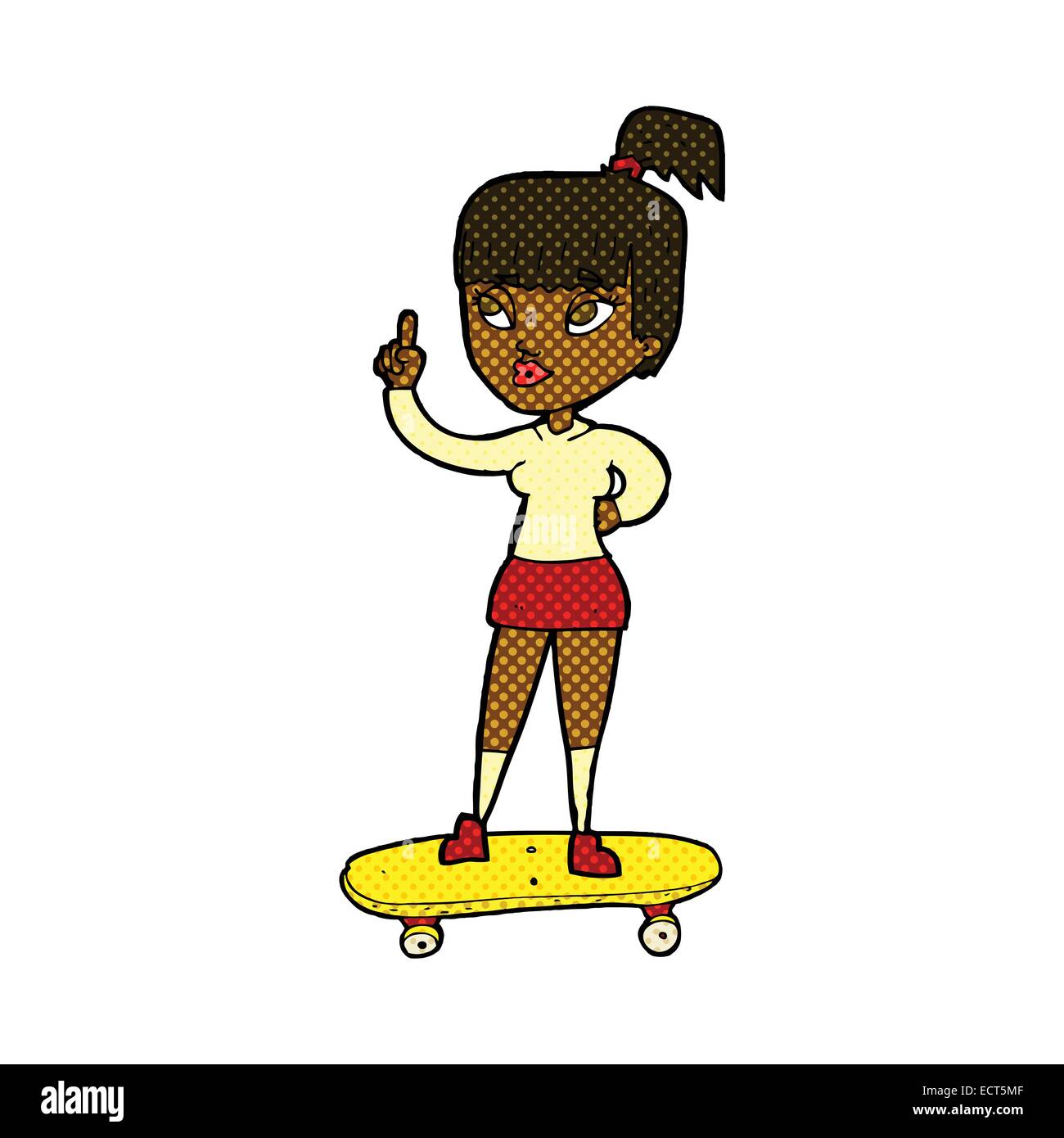 retro comic book style cartoon skater girl Stock Vector Image & Art - Alamy