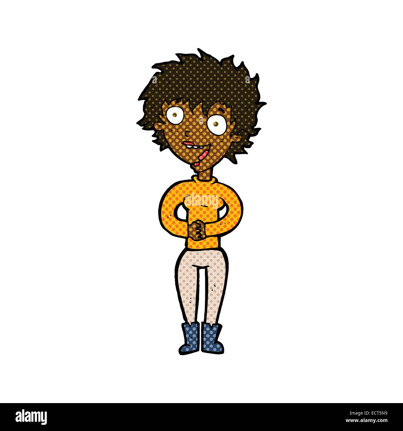 retro comic book style cartoon crazy excited woman Stock Vector Image ...