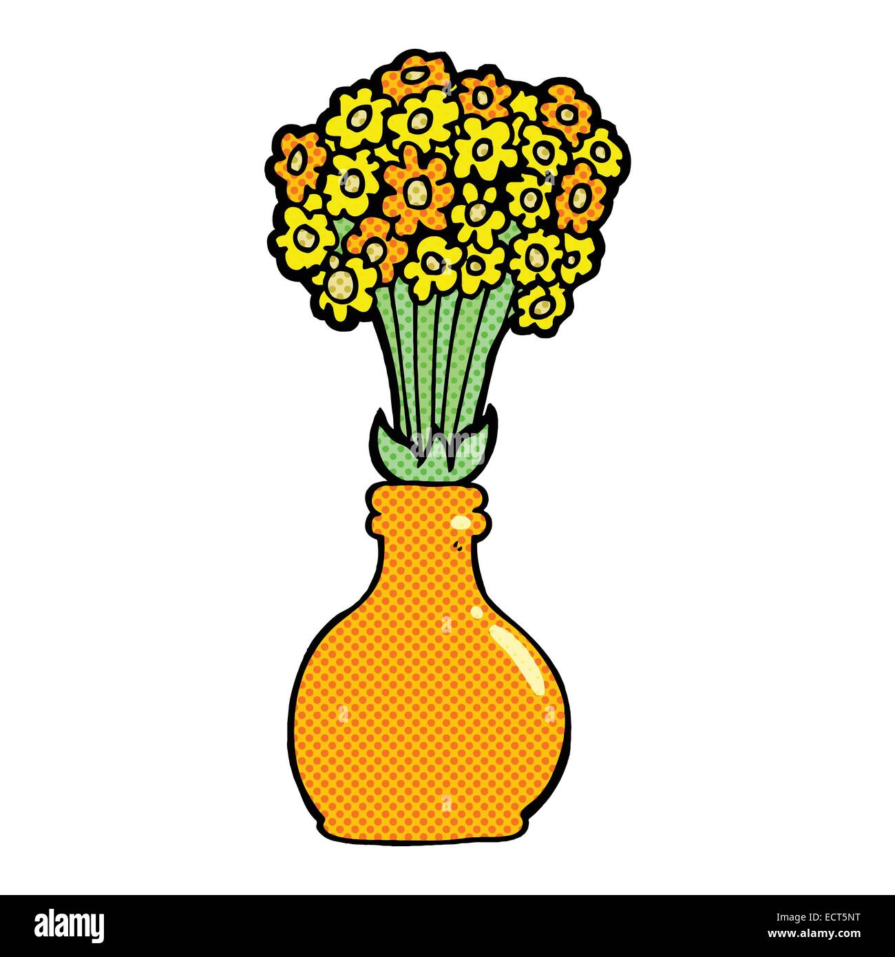 retro comic book style cartoon old glass vase Stock Vector Image & Art ...