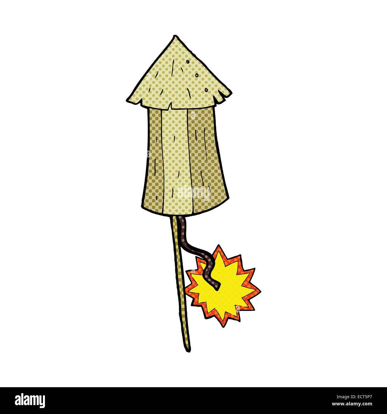 retro comic book style cartoon old wooden firework Stock Vector Image ...