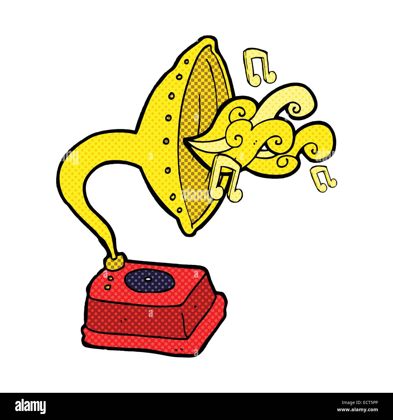 retro comic book style cartoon phonograph Stock Vector Image & Art - Alamy