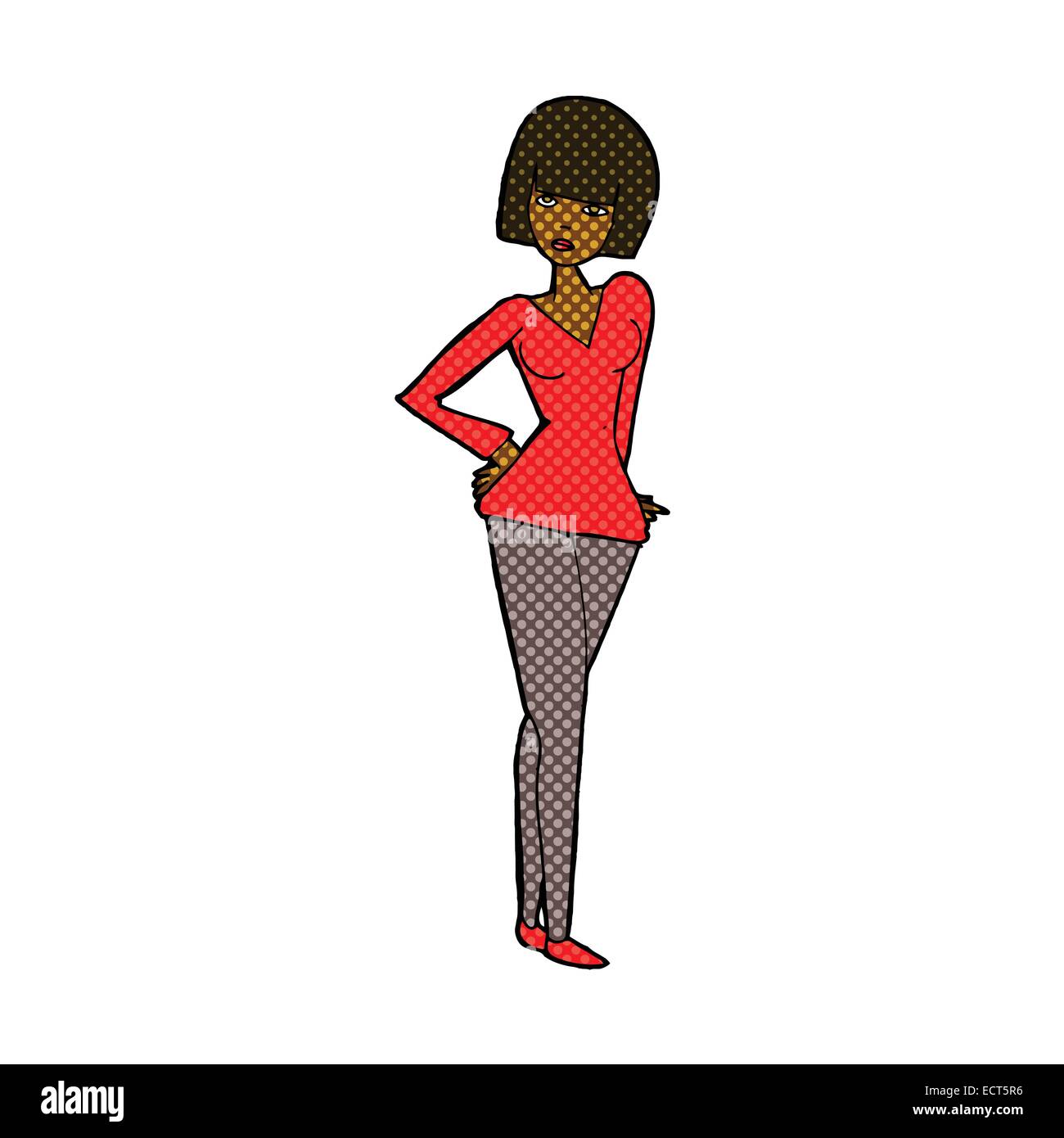 retro comic book style cartoon pretty woman Stock Vector Image & Art ...