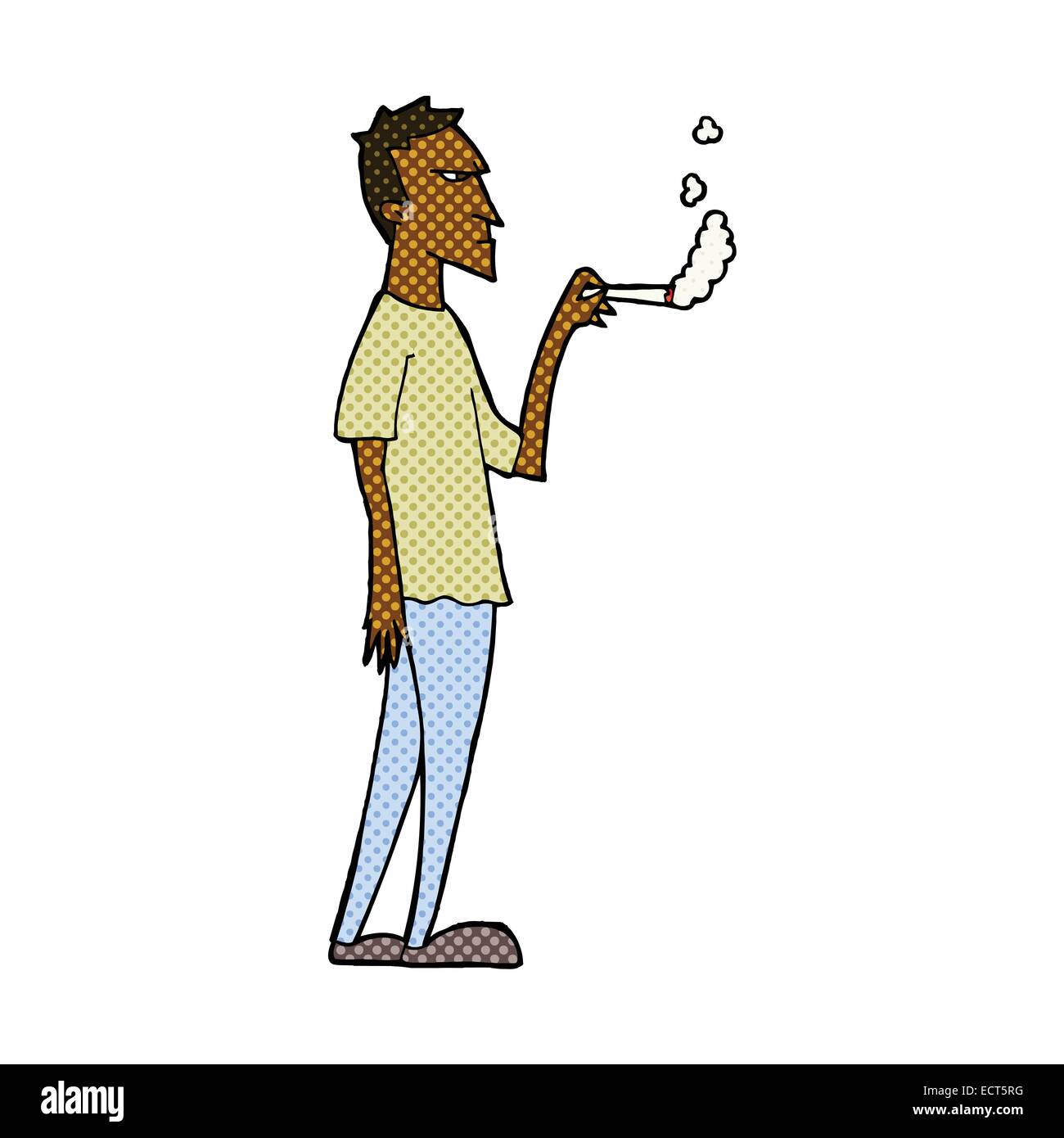 retro comic book style cartoon annoyed smoker Stock Vector Image & Art ...