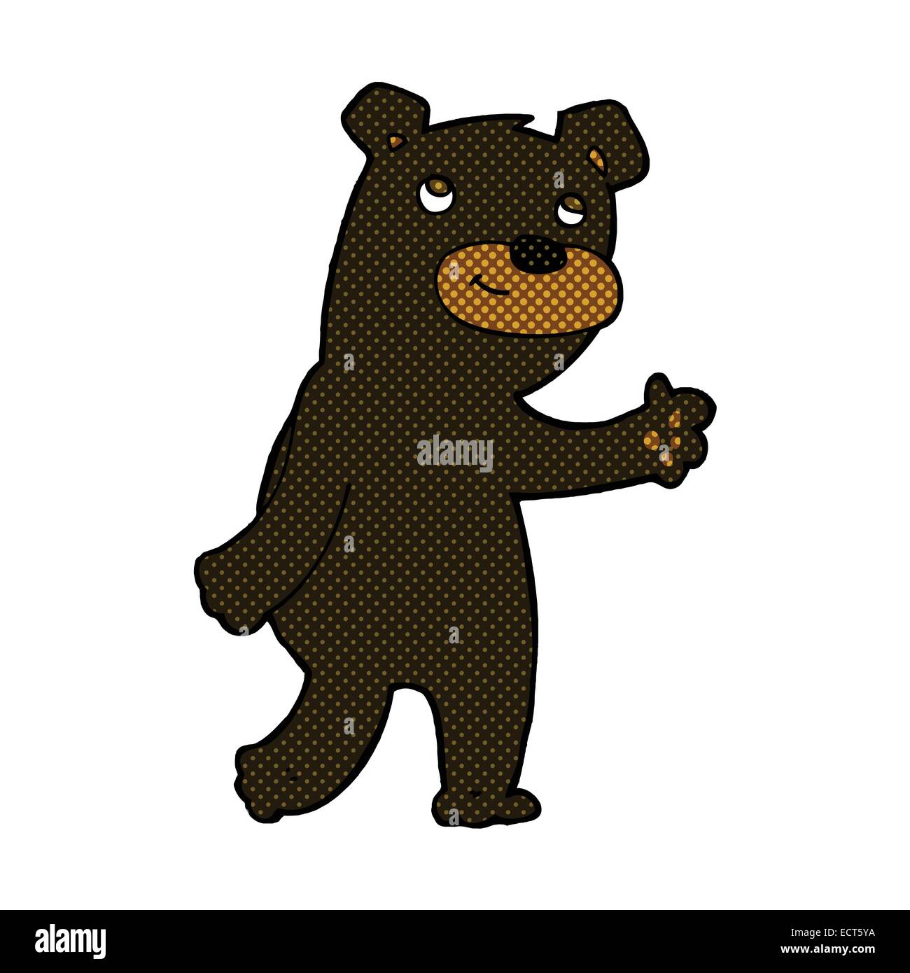 cute retro comic book style cartoon black bear Stock Vector Image & Art ...