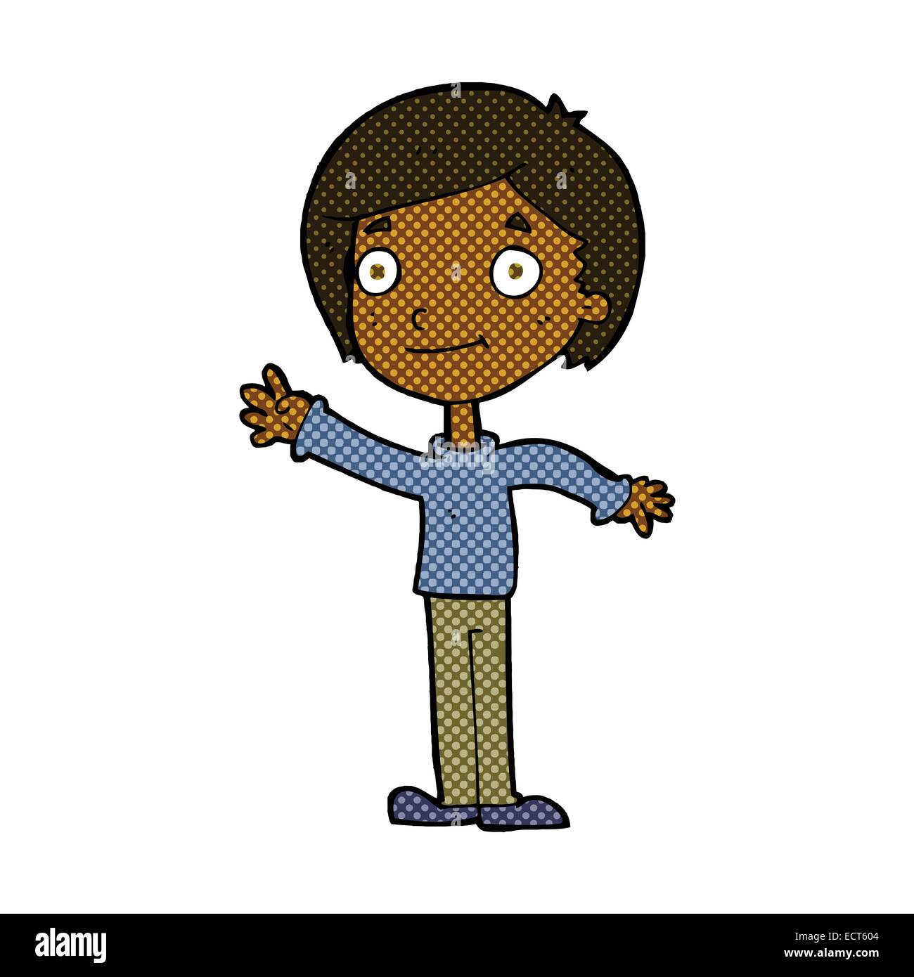 retro comic book style cartoon happy boy Stock Vector Image & Art - Alamy