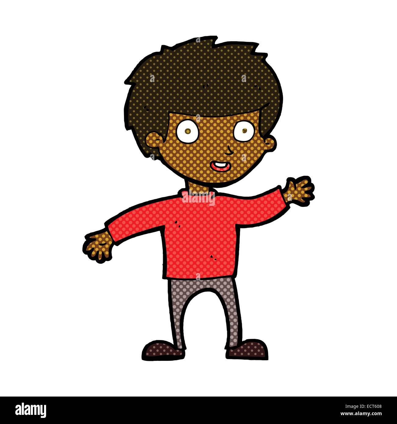 retro comic book style cartoon happy boy Stock Vector Image & Art - Alamy
