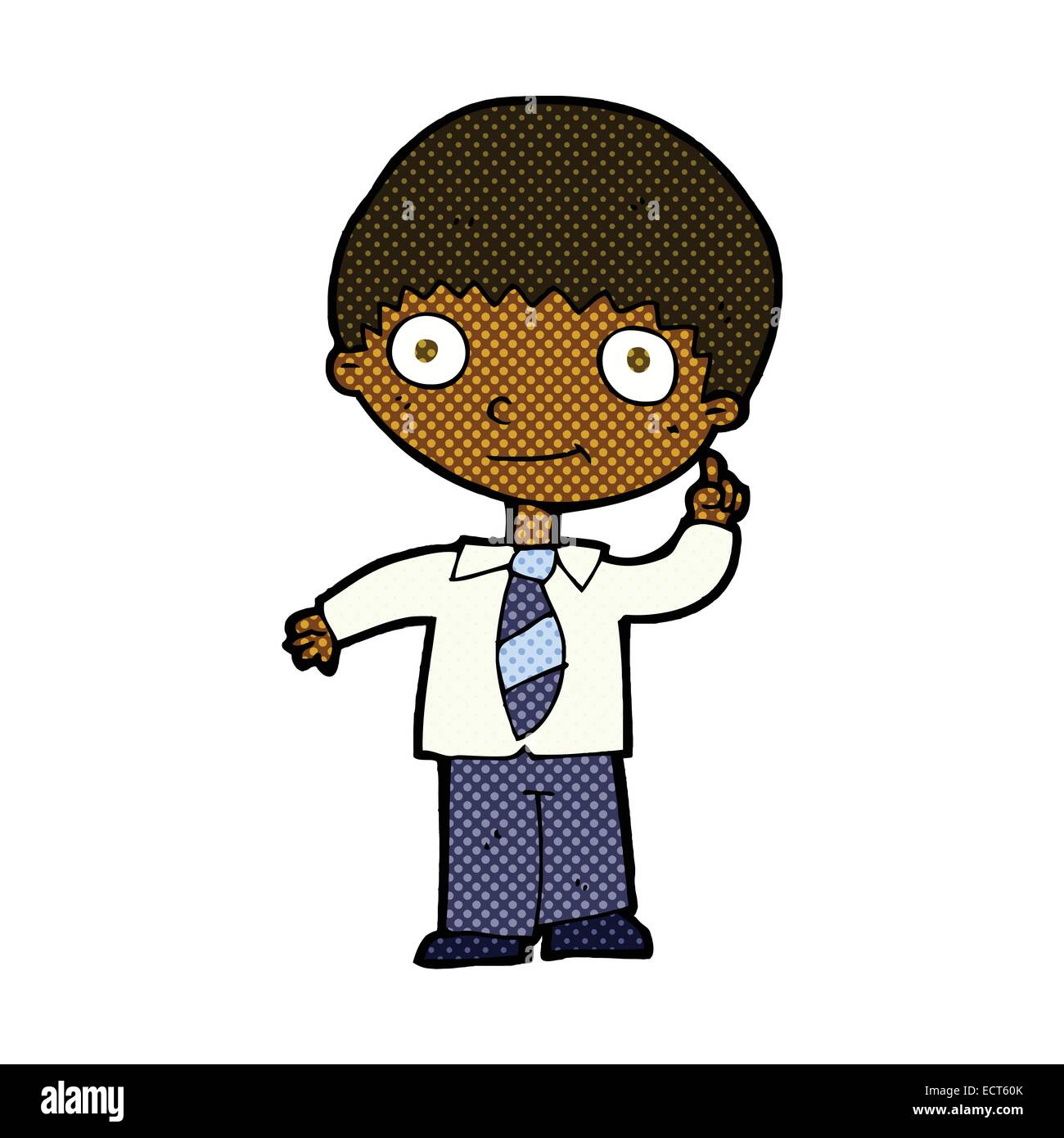 retro comic book style cartoon school boy with idea Stock Vector Image ...