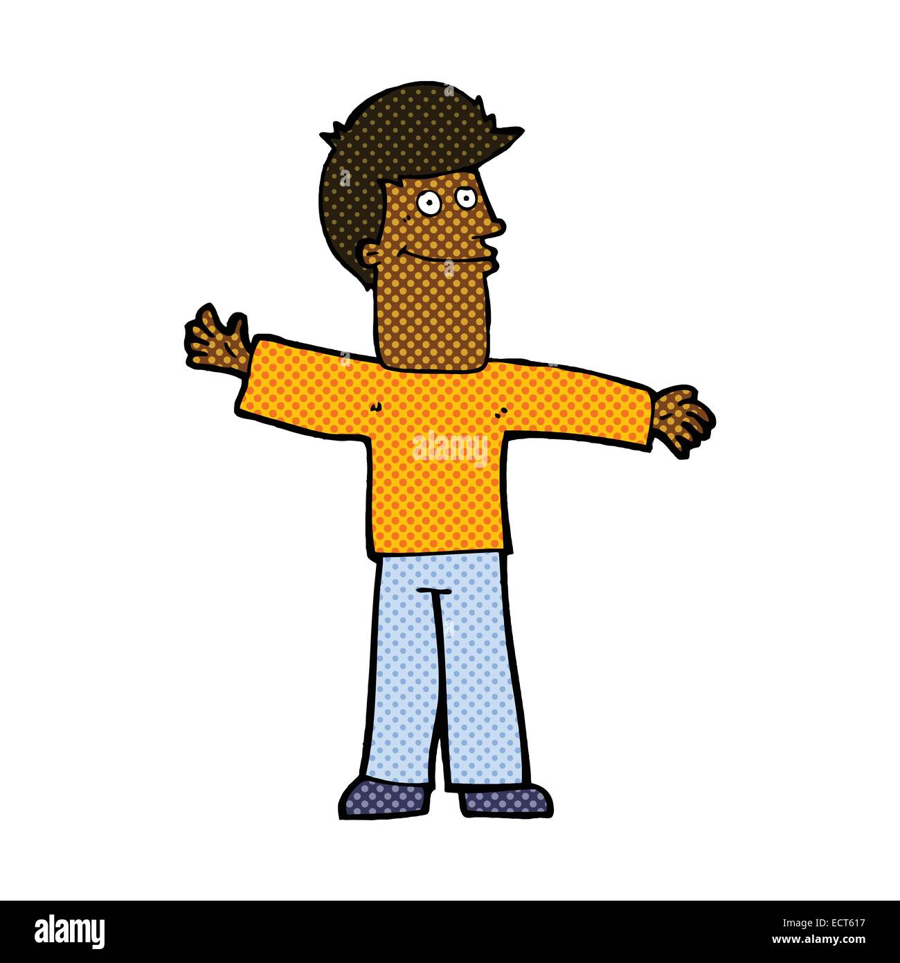 retro comic book style cartoon happy man Stock Vector Image & Art - Alamy