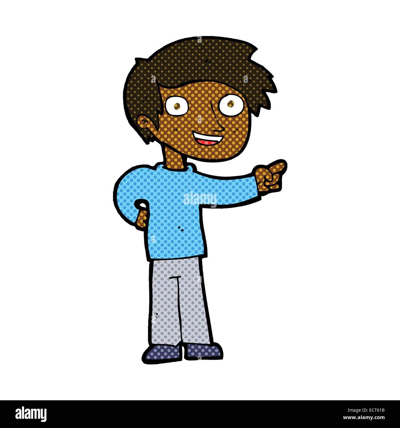 retro comic book style cartoon man pointing Stock Vector Image & Art ...