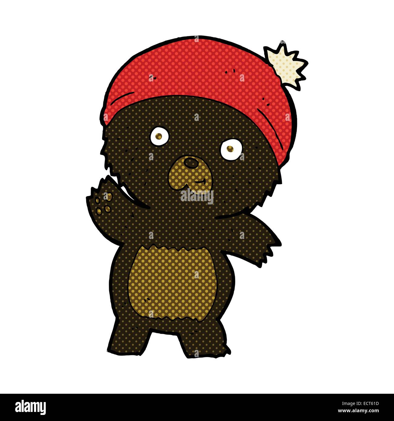 cute retro comic book style cartoon black bear Stock Vector Image & Art ...